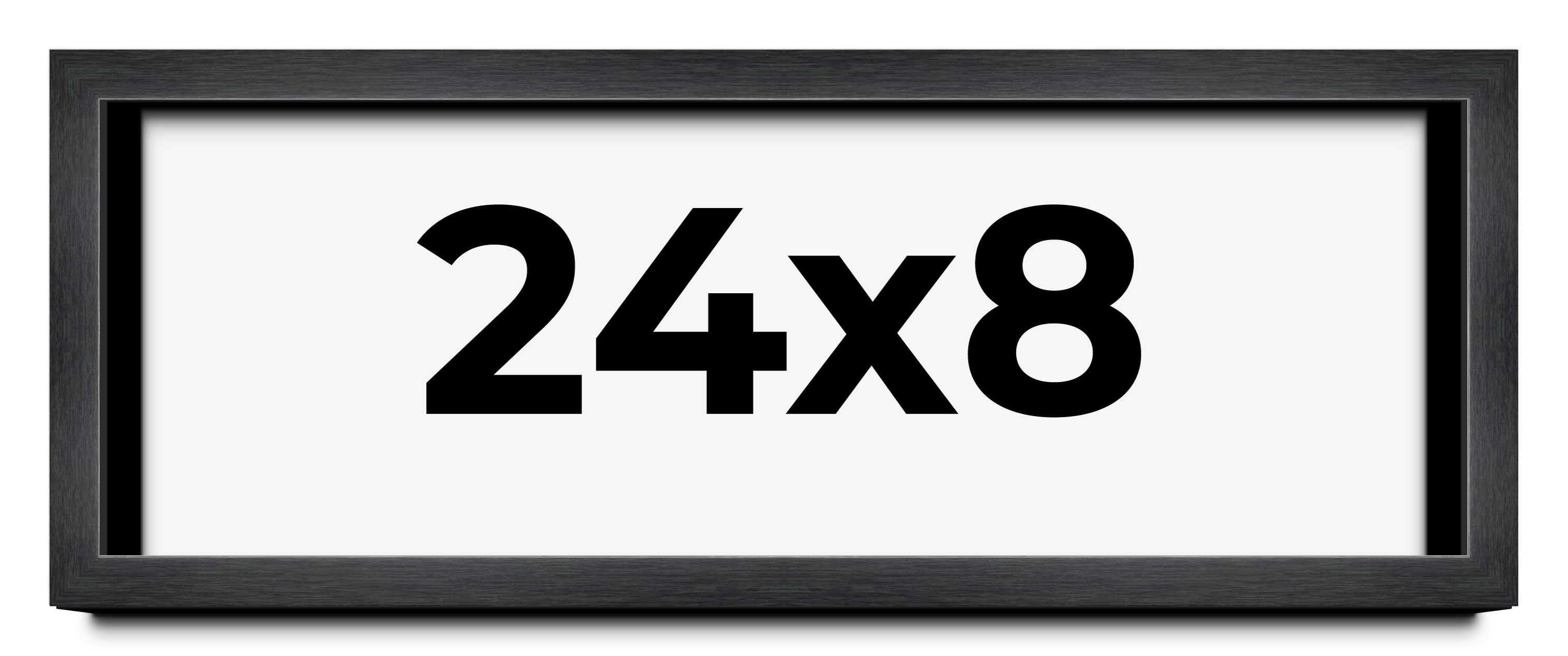24x8 Shadow Box Frame Grey Charcoal Black | 0.875 Inches Deep | Wood ...