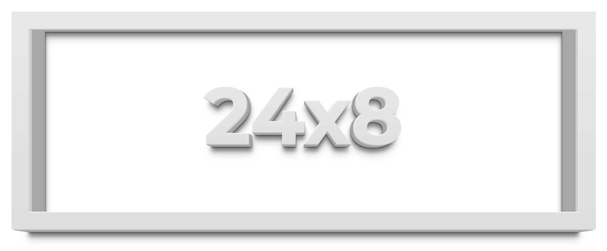 24x8 Shadow Box Frame White | 1 Inches Deep Real Wood Contemporary ...