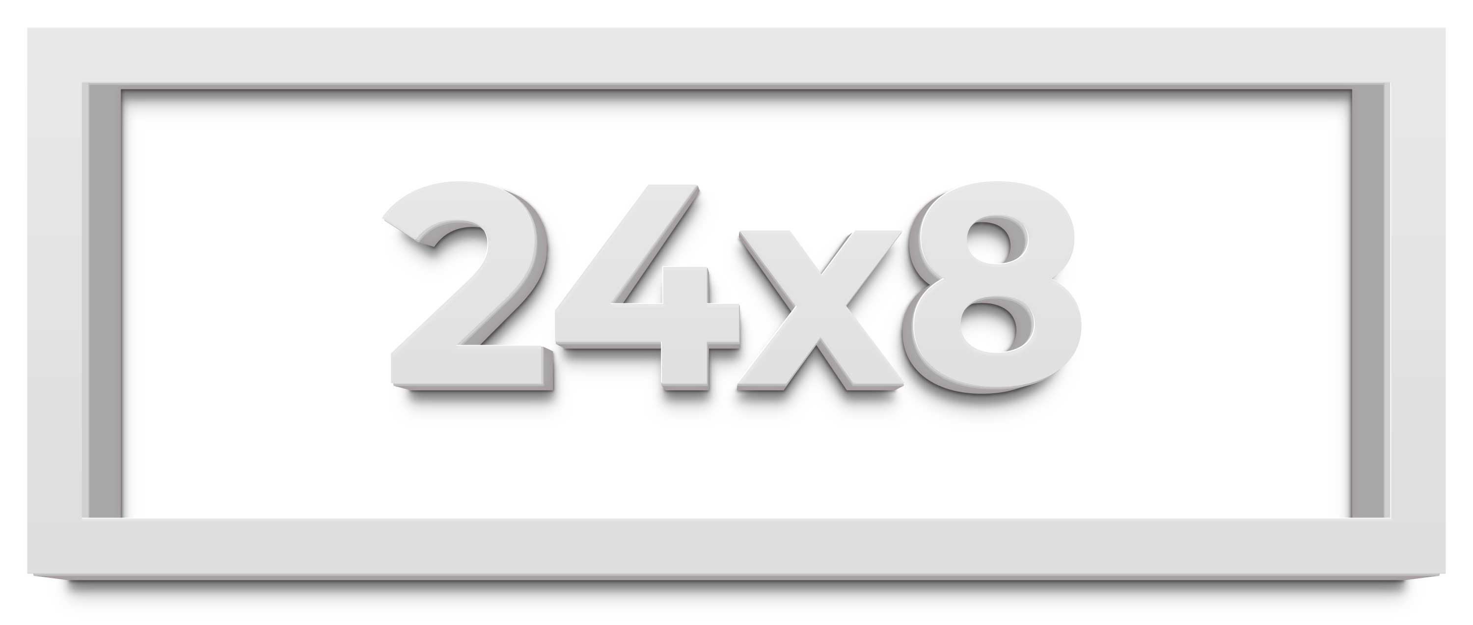 24x8 Shadow Box High Gloss White Display Frame | 1.625 Inches Deep | 1 ...