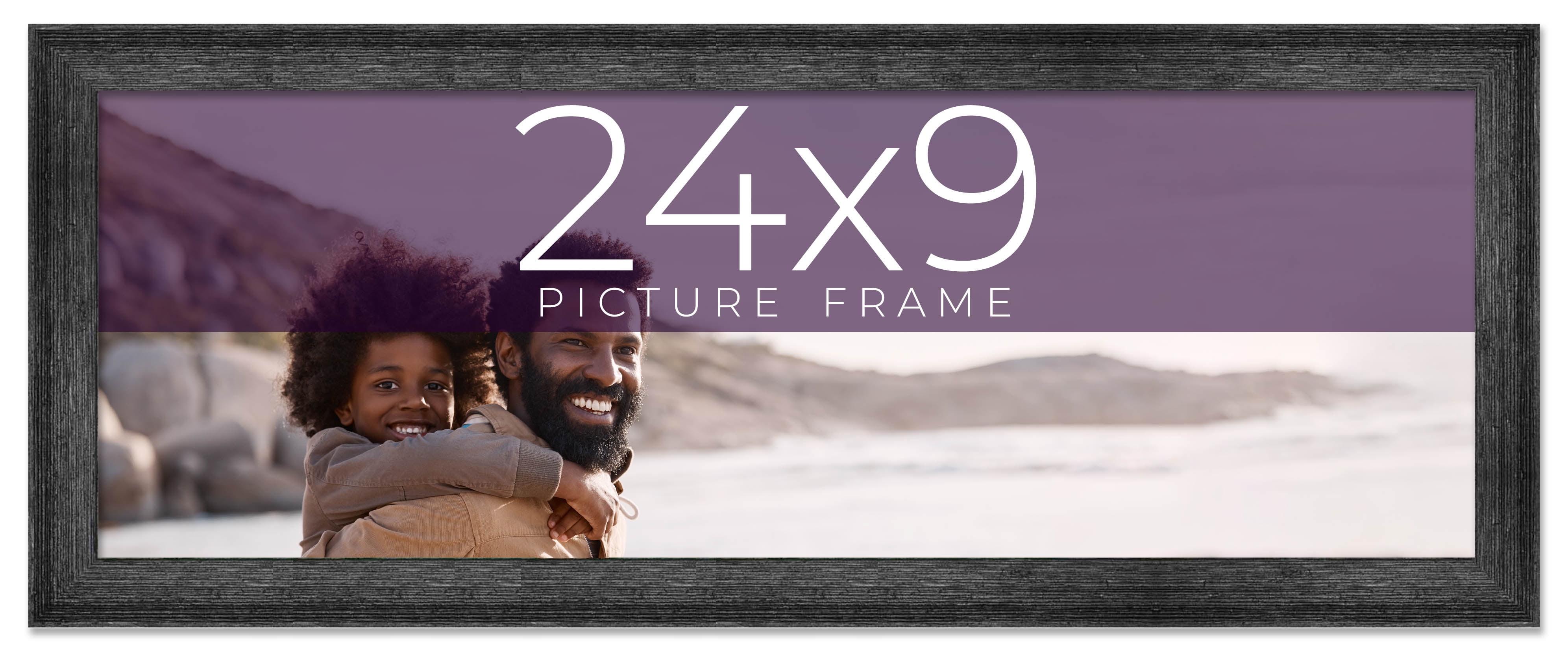 24x9 Frame Black Real Wood Picture Frame Width 1.5 inches | Interior ...