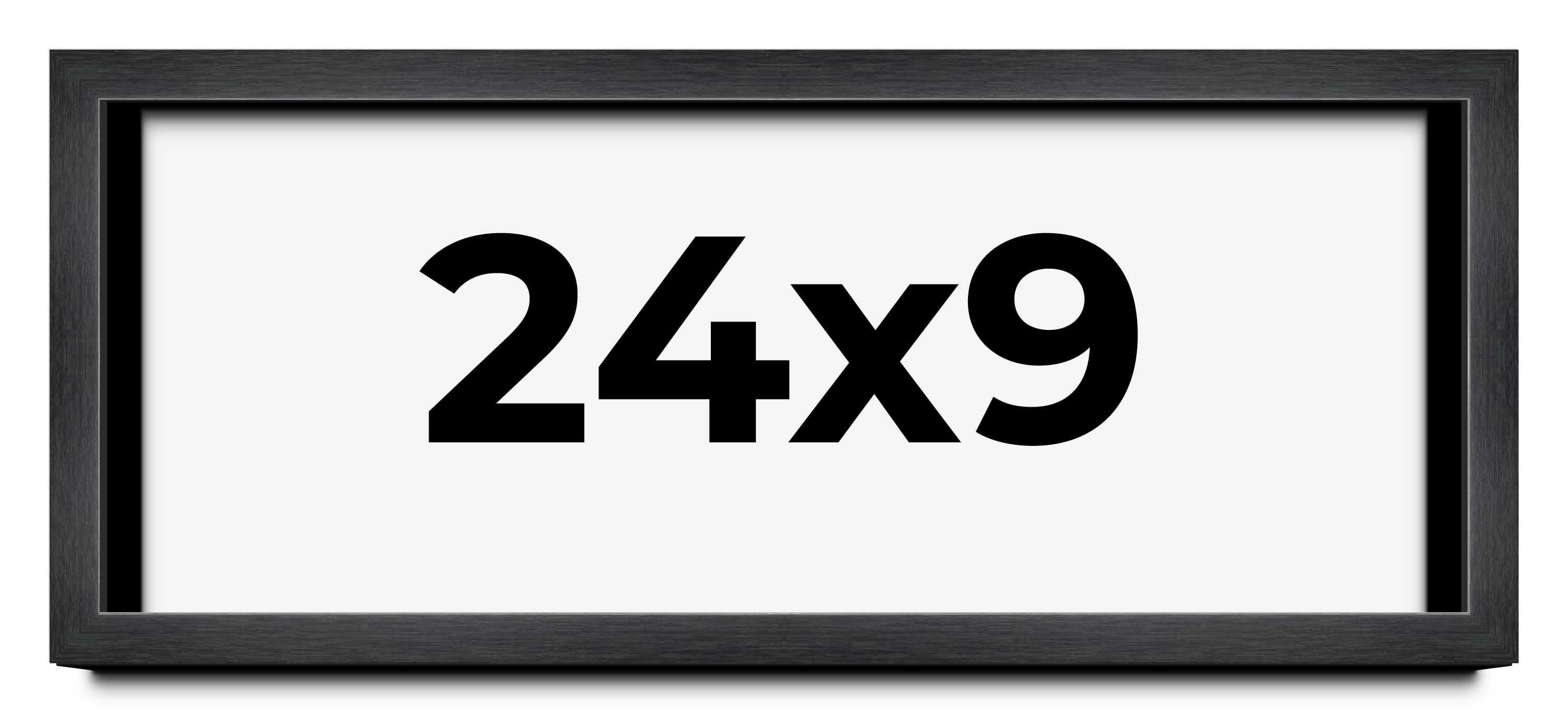 24x9 Shadow Box Frame Grey Charcoal Black | 0.875 Inches Deep | Wood ...