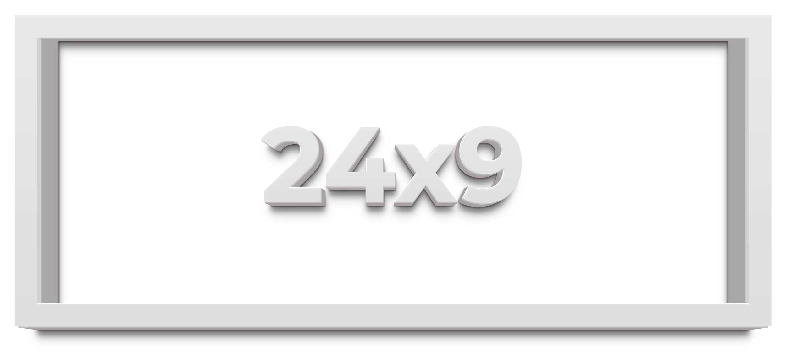 24x9 Shadow Box Frame White | 2 Inches Deep Real Wood Contemporary ...
