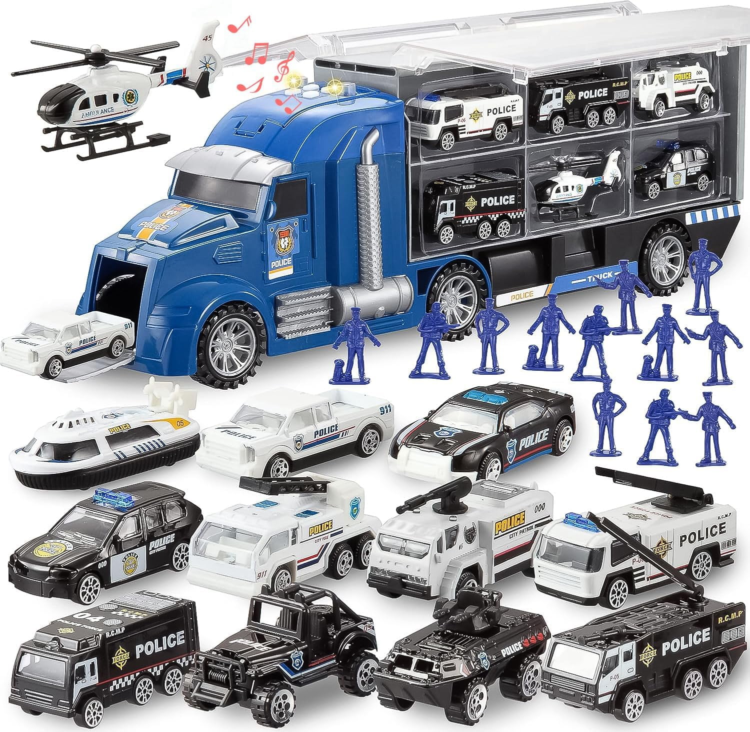 25 in 1 Die-cast Construction Play Vehicle Set, Vehicles with Sounds ...
