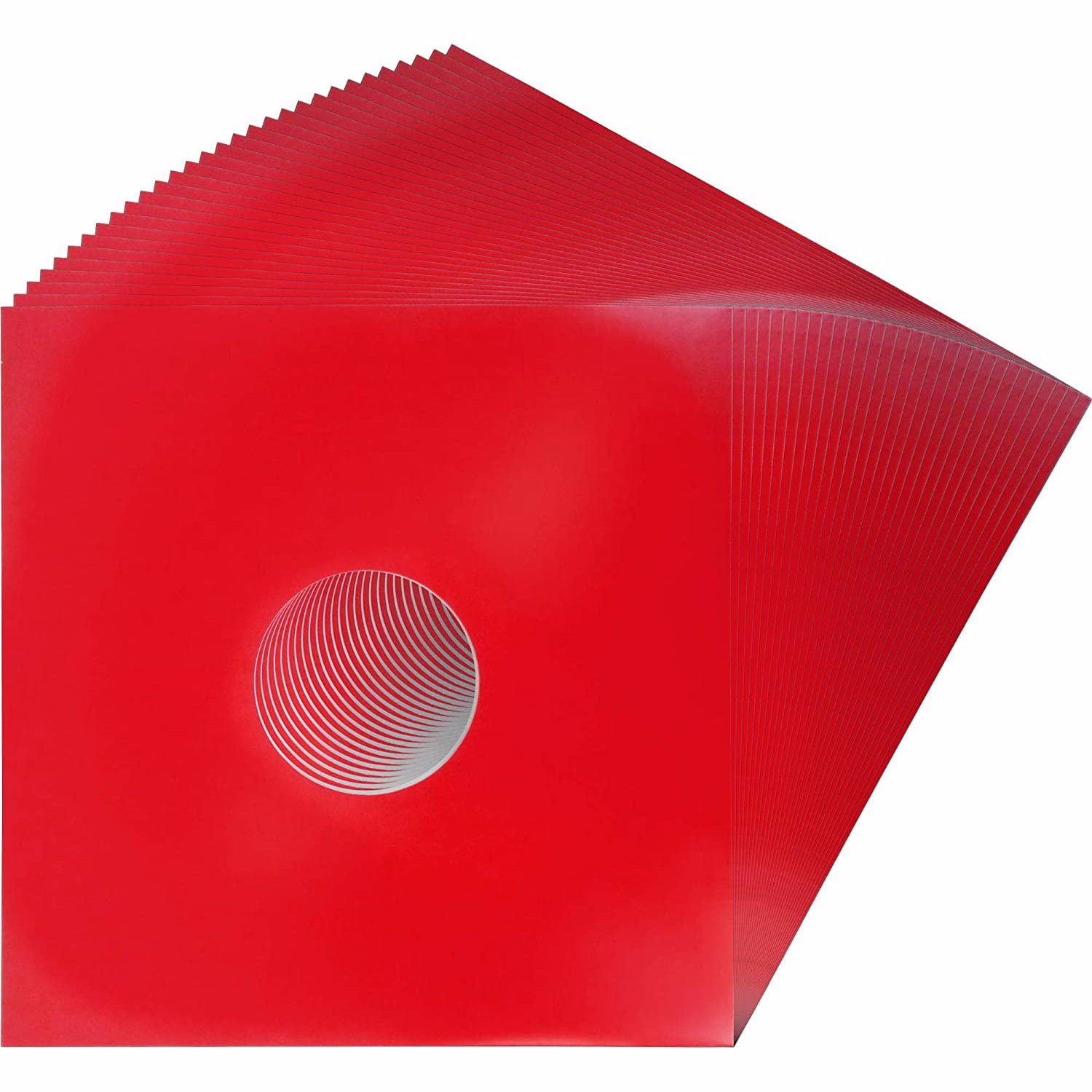 (25) 12" Colored Vinyl Record Jackets with Center Hole - Red #12JWREHH ...