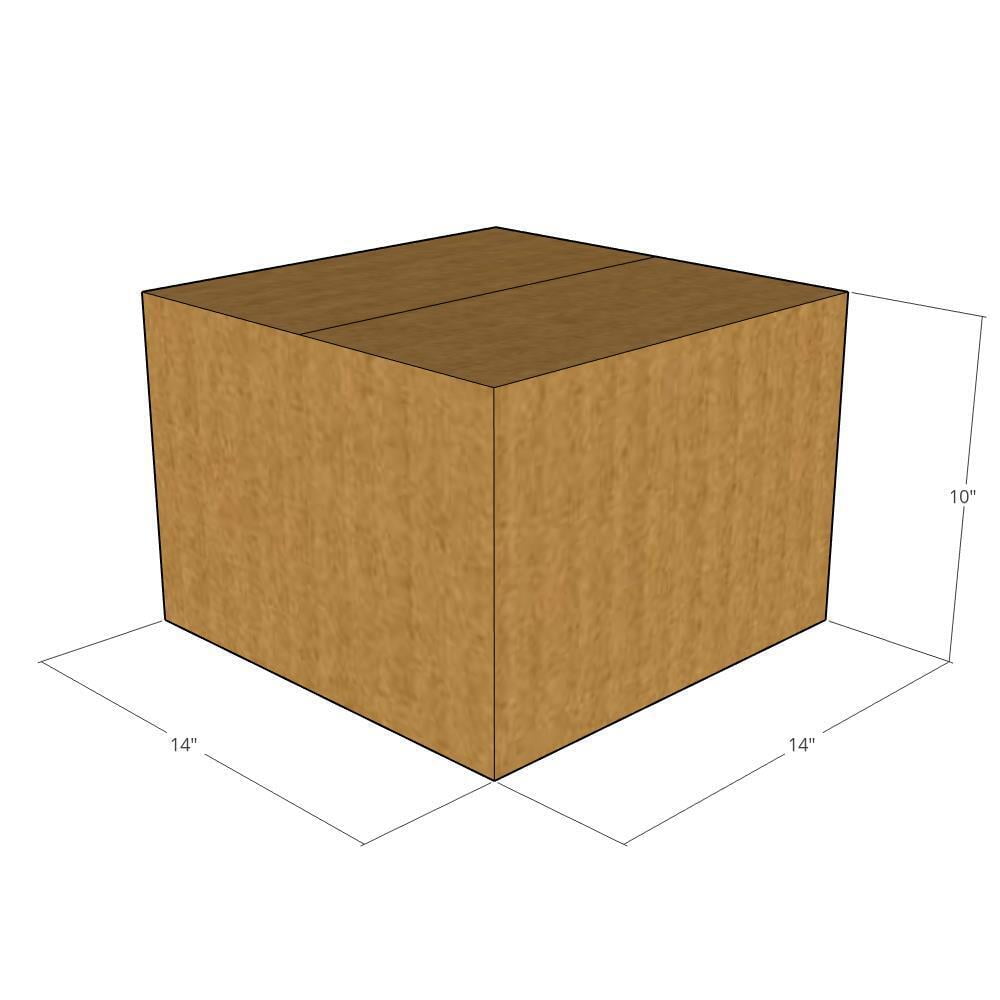 14x14x10 Kraft Brown Corrugated Shipping Boxes, 32 ECT Single-Wall, Qty ...