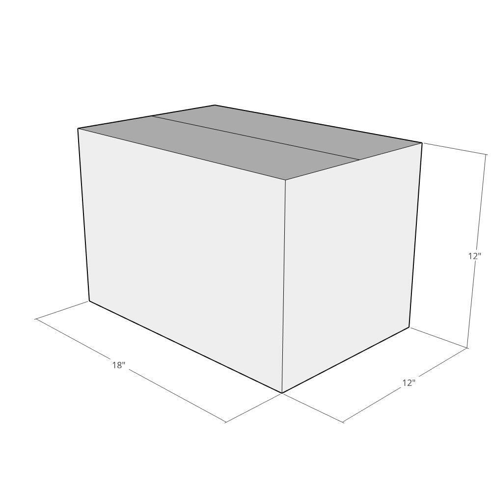 18x12x12 White Corrugated Shipping Boxes, 48 ECT Double-Wall, Qty 25 ...