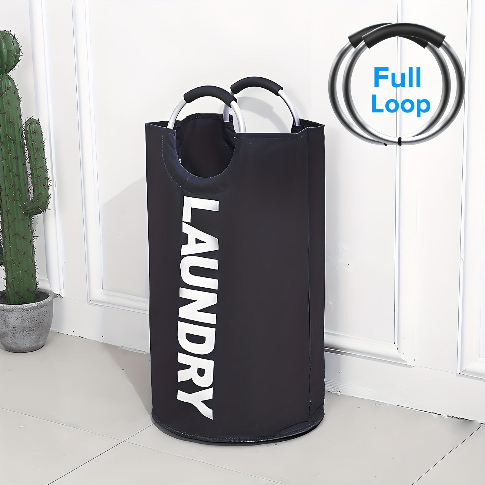 25.1gal Extra Large Foldable Laundry Hamper - Aluminum Full Loop Handle ...