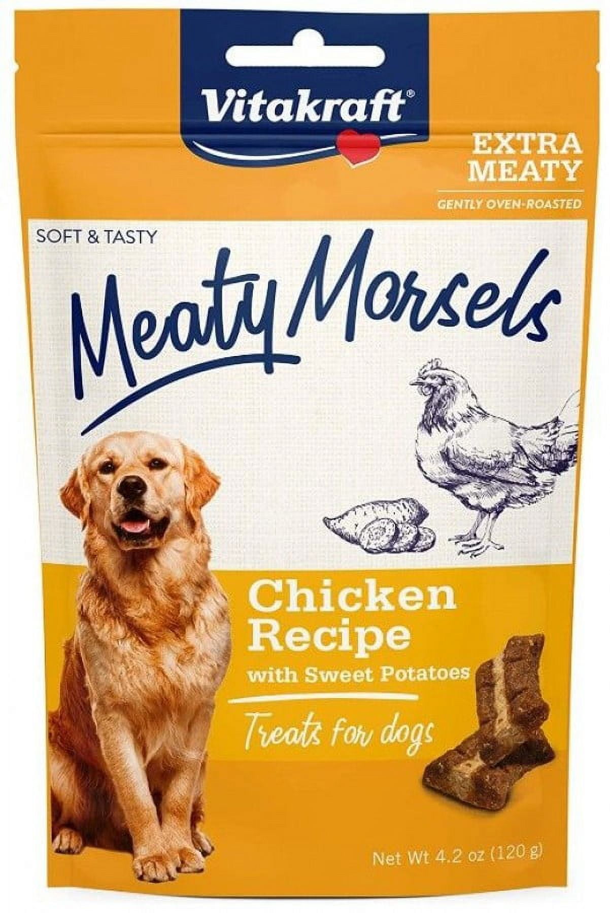 25.2 oz (6 x 4.2 oz) Vitakraft Meaty Morsels Mini Chicken Recipe with ...