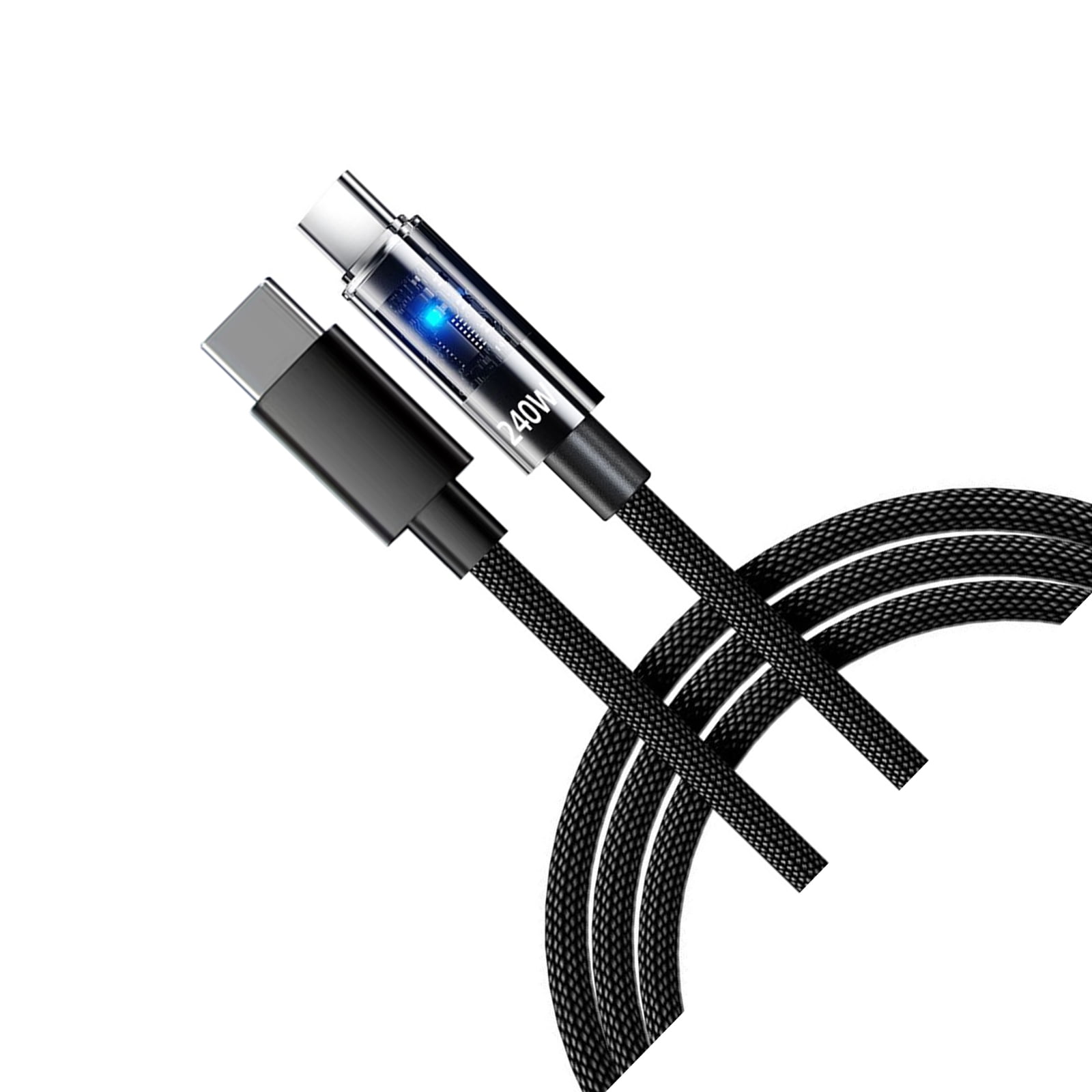 25-200cm 240W USB C To USB C Fast Charging Data Cable Double Port Nylon ...