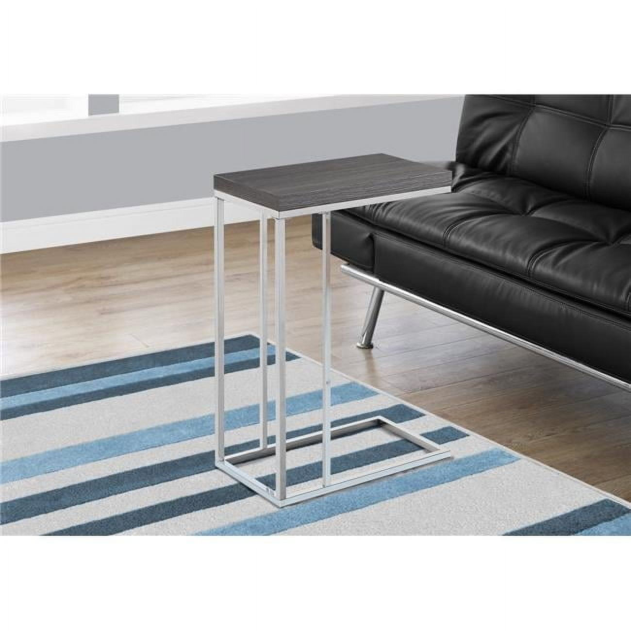 25.25 in. Grey Particle Board & Chrome Metal Accent Table - Walmart.com