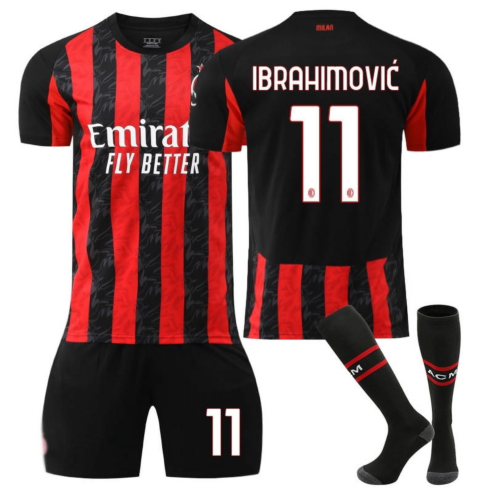 25/26 AC Milan Home Soccer Activewear No.11 IBRAHIMOVIC Fans Training ...