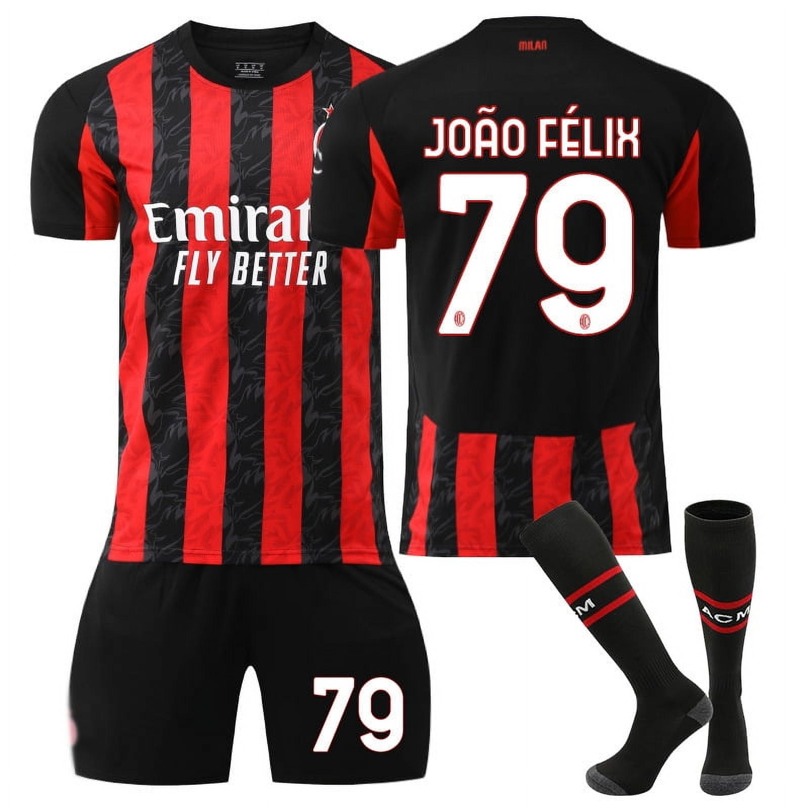 25/26 AC Milan Home Soccer Activewear No.79 JOAO FELIX Fans Training ...