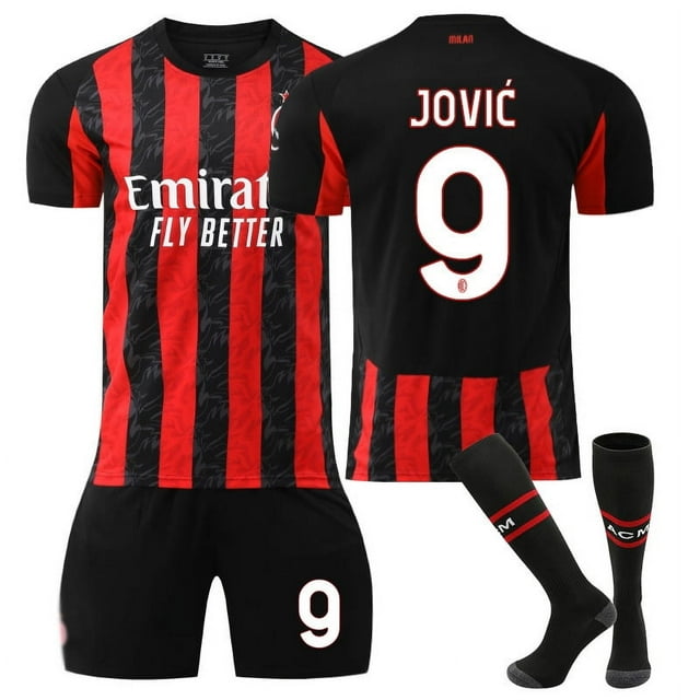 25/26 AC Milan Home Soccer Activewear No.9 JOVIC Fans Training Football ...