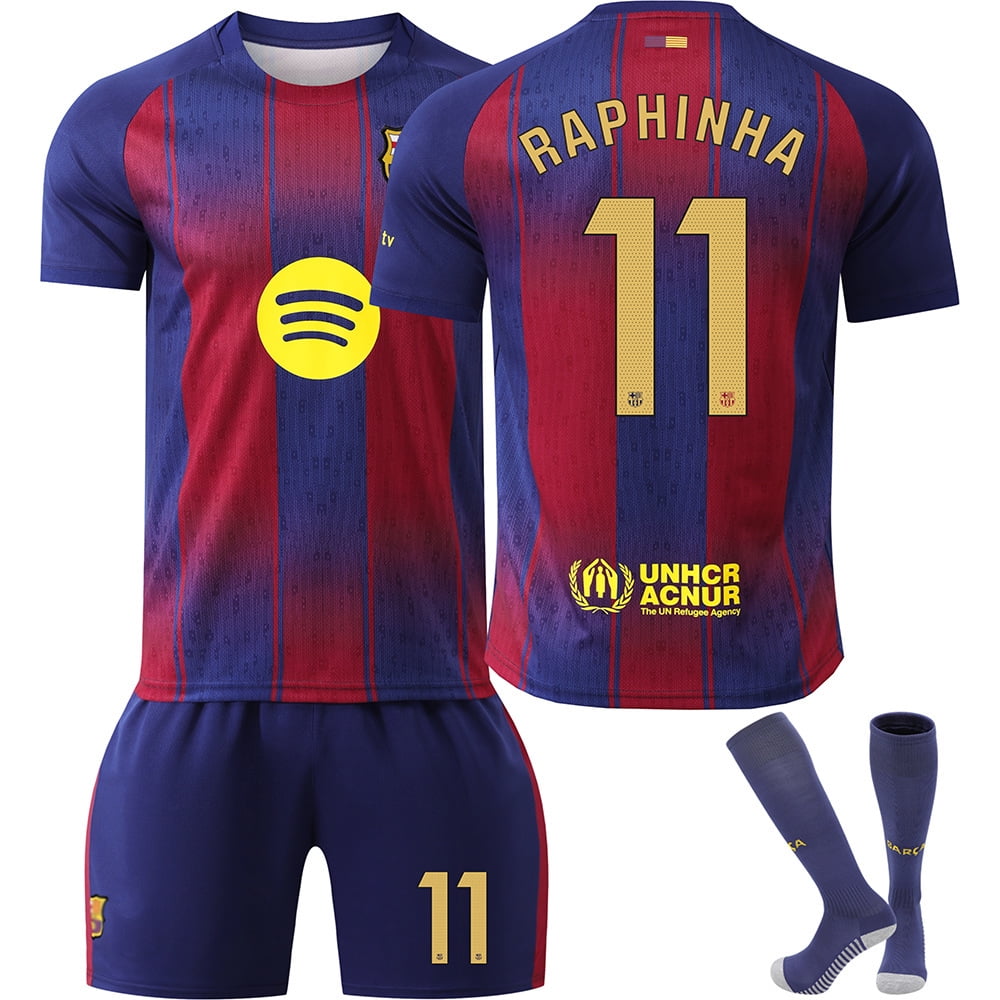 25/26 Barca Home Football Jersey No.10 Raphimha Soccer Training Suits ...