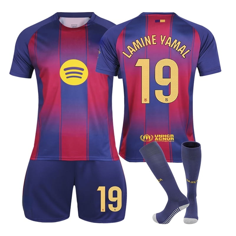25/26 Barca Home Soccer Activewear Print #19 Lamine Yamal Fans Training ...