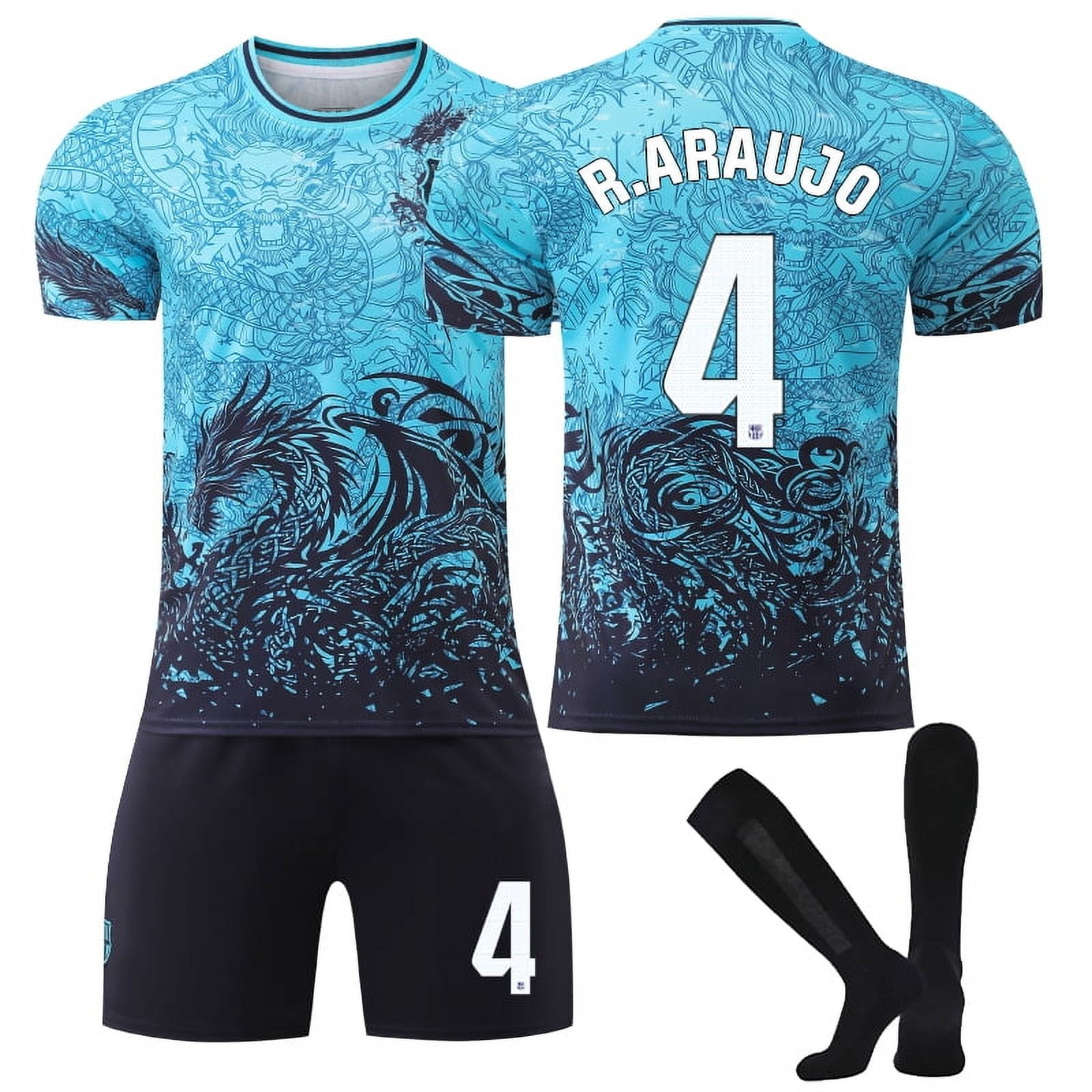 25/26 Barc AWAY Soccer Shirt No.4 R.ARAUJO Player Name & Number For ...