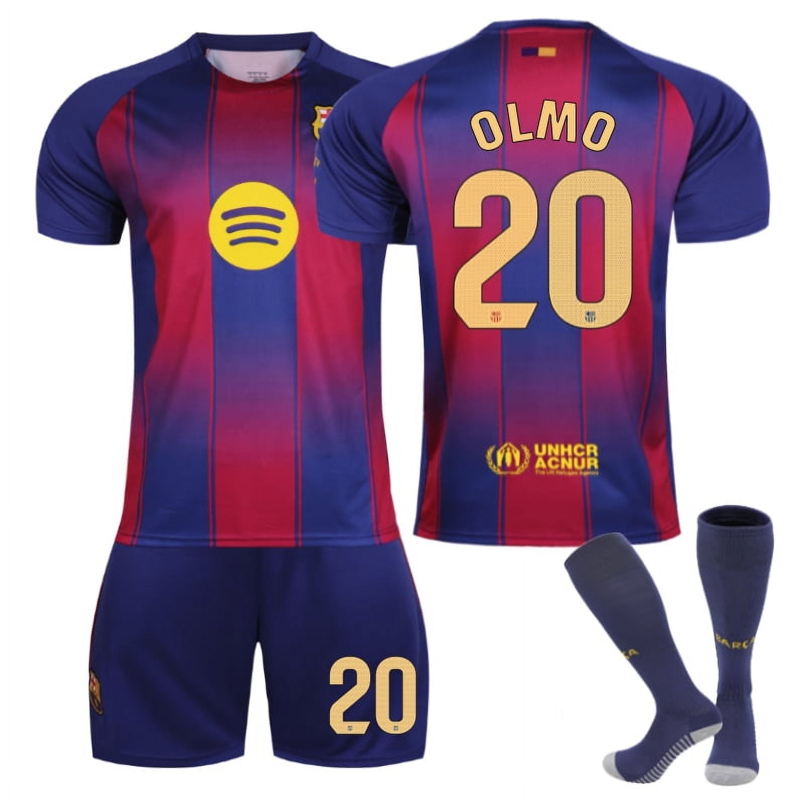 25/26 Barcelona Home Soccer Jerseys No.20 OLMO Player Name & Number For ...