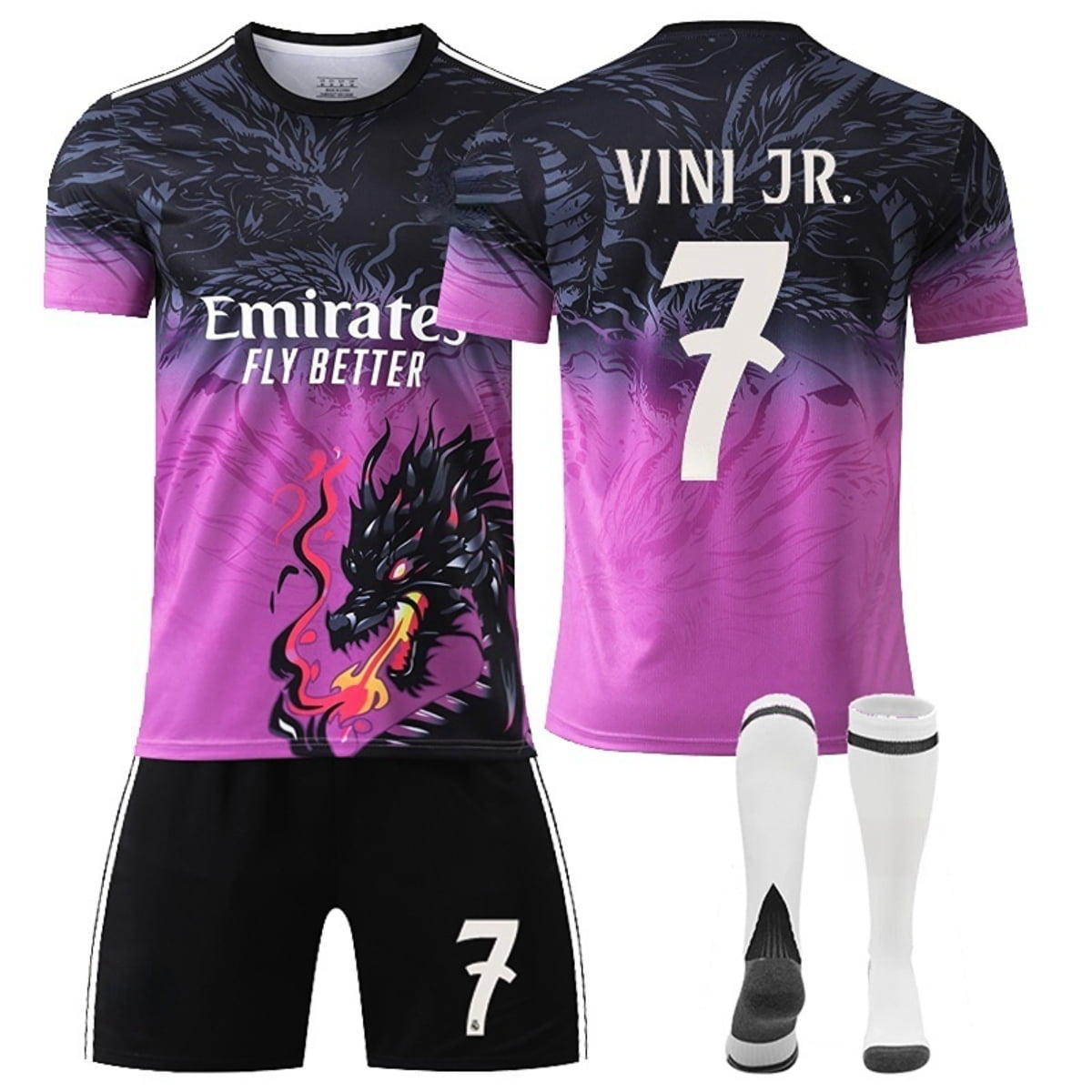 25/26 Black And Purple Dragon Pattern Soccer Activewear Printing #7 ...