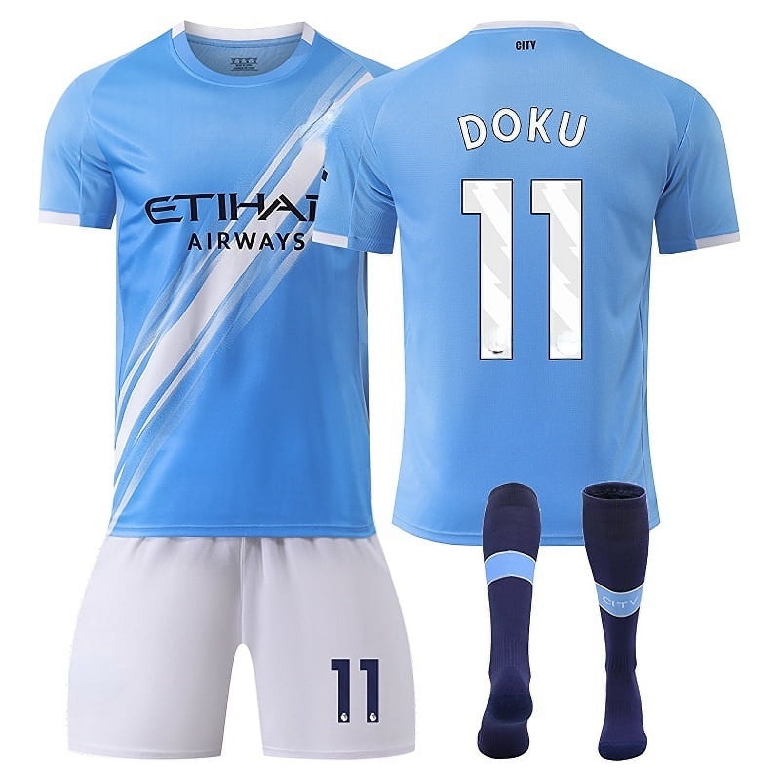 25/26 Blue Moon Army Home Blue Soccer Uniform No #11 Doku Fans Training ...