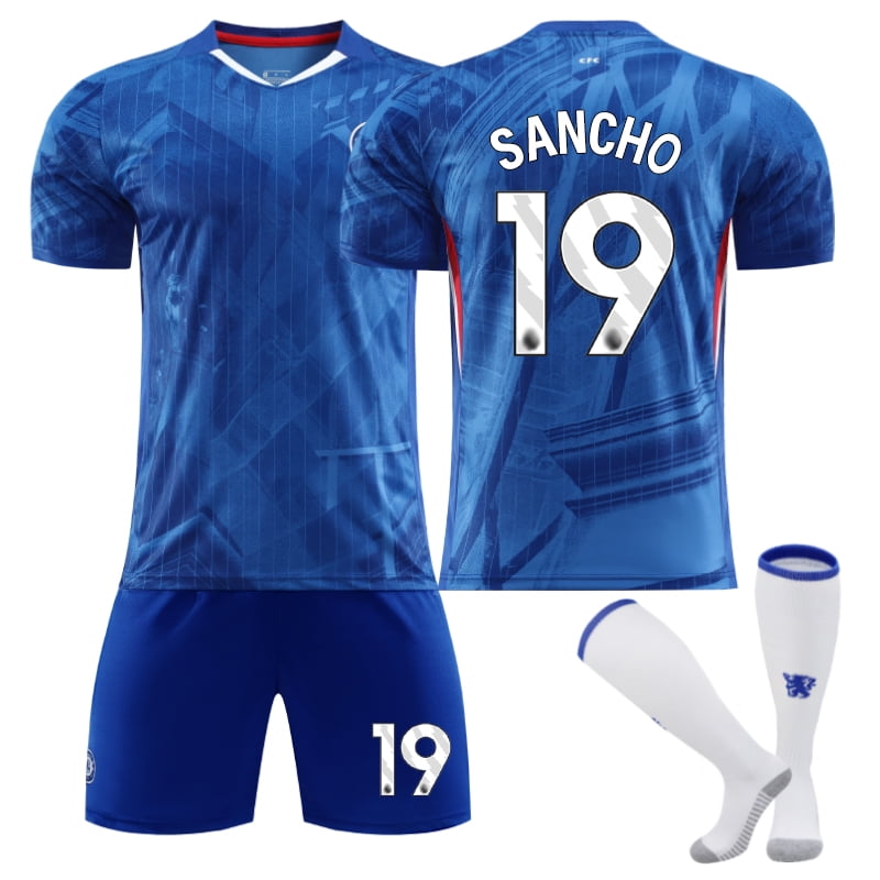 25/26 Chelsea Home Soccer Jerseys No.19 sancho for Kids Boys Men Fan Version - Walmart.com