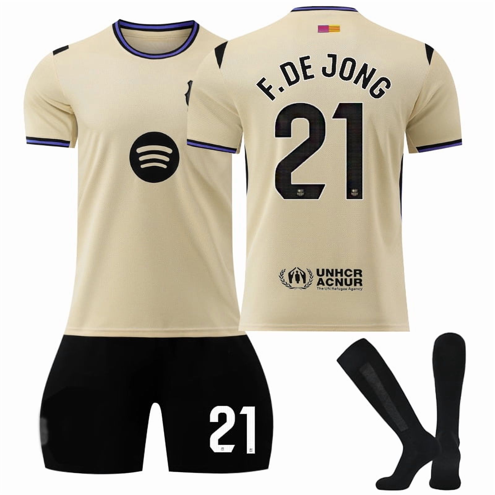25/26 FC Barcelona Away Soccer Activewear No.21 F.DE JONG Fans Training ...
