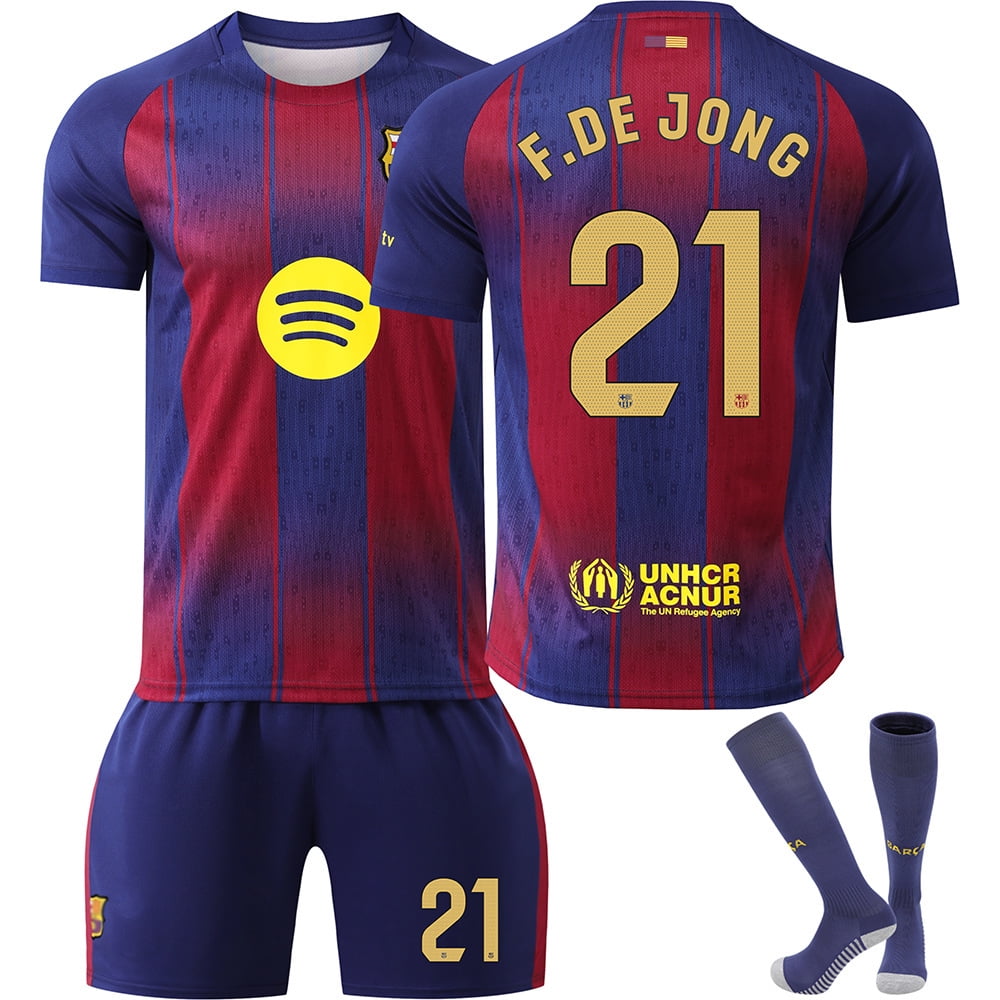 25/26 FC Barcelona Home Soccer Activewear No.21 F.DE JONG Fans Training ...