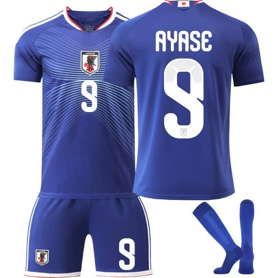 25/26 Japan Home Kids Soccer Jersey Blue Set #9 Ayase Jersey Kit Youth ...