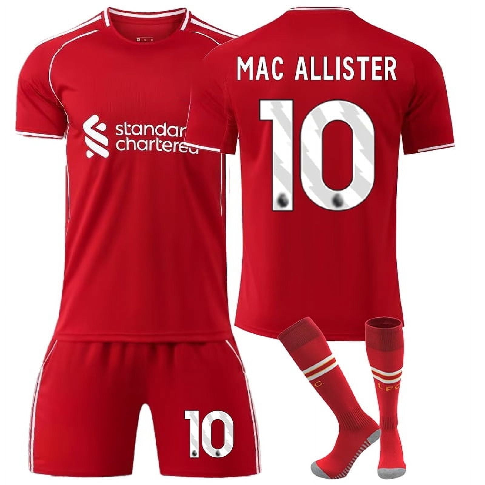 25/26 Kopites Home Red Soccer Uniform No.10 Mac Allister Fans Football ...