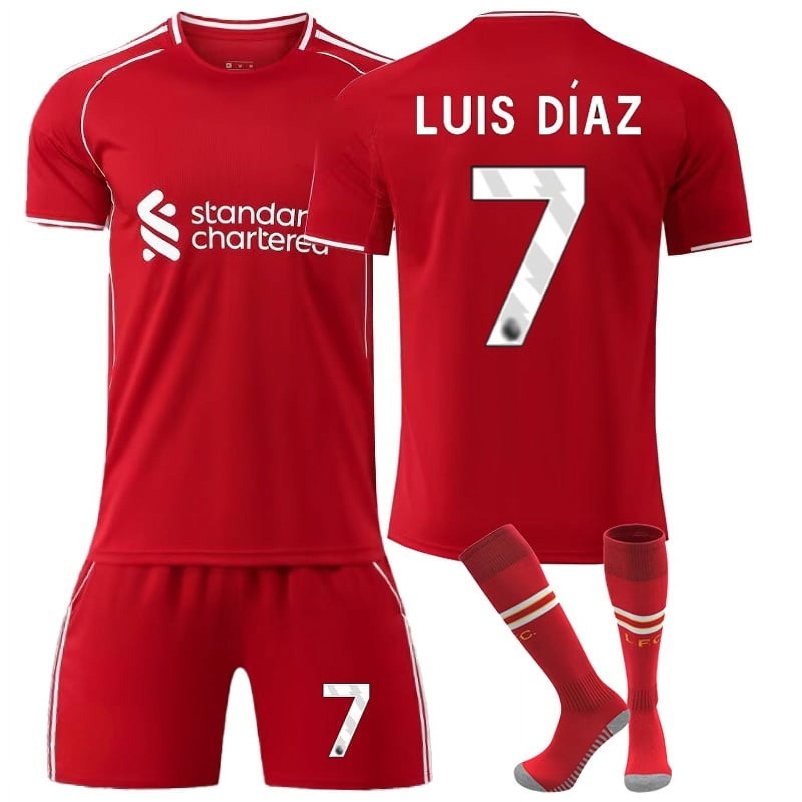 25/26 Kopites Home Red Soccer Uniform No.7 Luis Diaz Fans Football ...