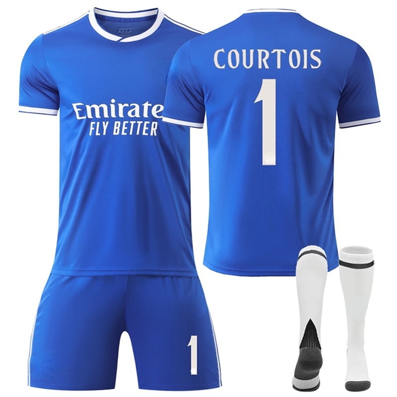 25/26 Los Blancos 2nd Away Blue Soccer Uniform No #1 Courtois Fans ...