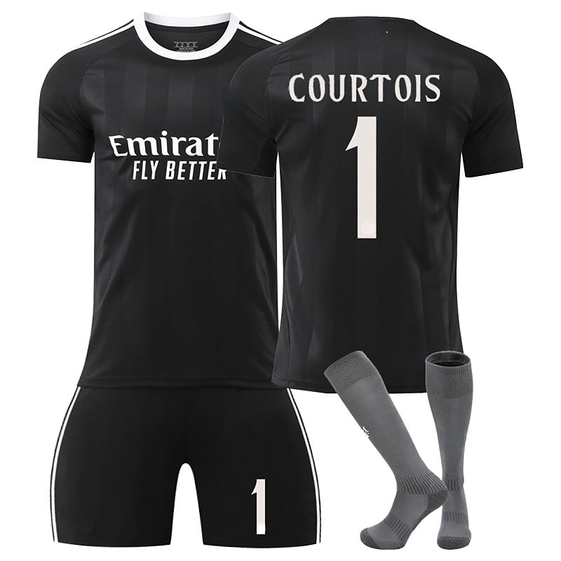 25/26 Los Blancos Popular Black Soccer Uniform No.1 Courtois Fans ...