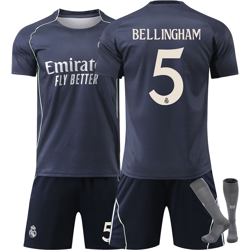 25/26 Madrid Away Soccer Activewear No.5 BELLINGHAM Fans Training ...