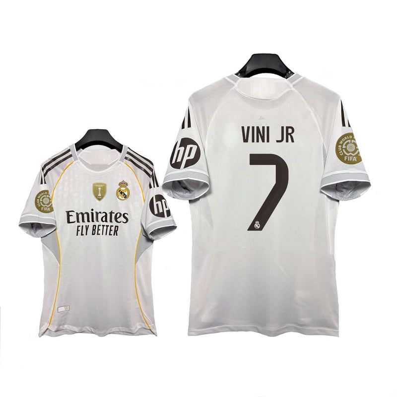 25/26 Men's Shirt Classic Game #7 Vini /Jr Sports Name Number Tshirt ...