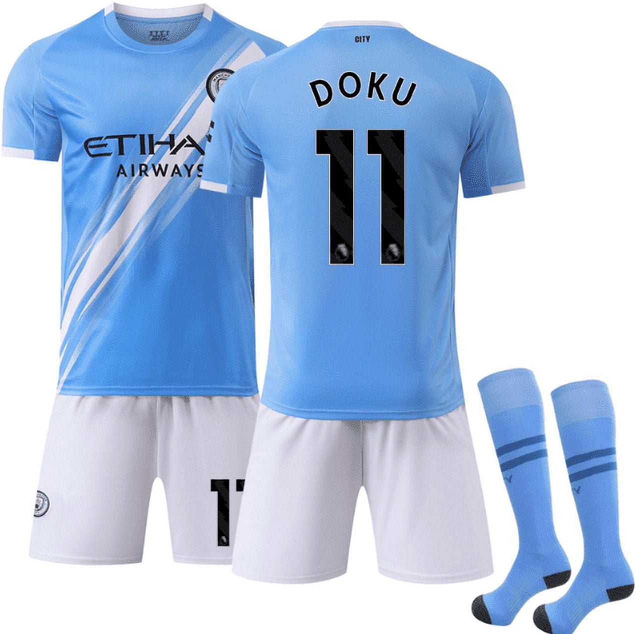 25-26 Mens/Kids Man City Blue Home Soccer Activewear Print No#.9 ...