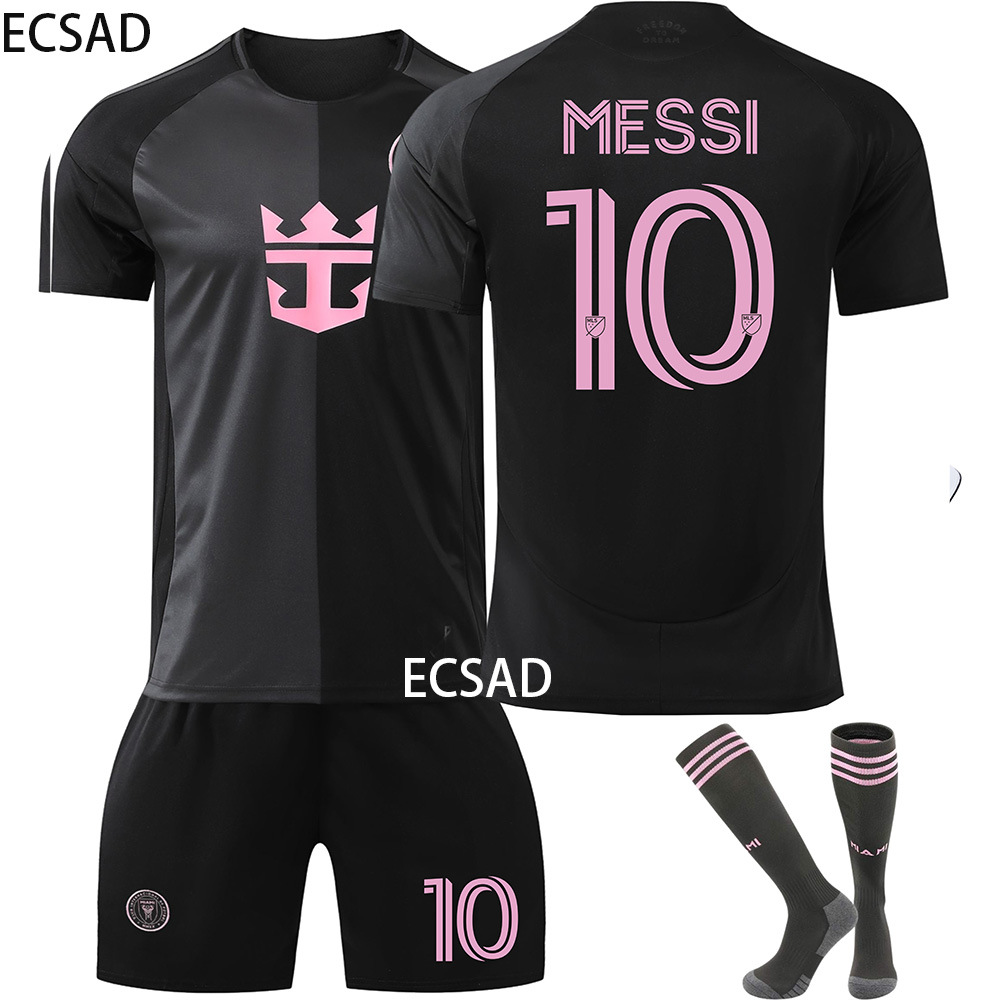 25-26 Miami Black No.10 Football Suit Set NO.9 Suarez Sports Kit ...