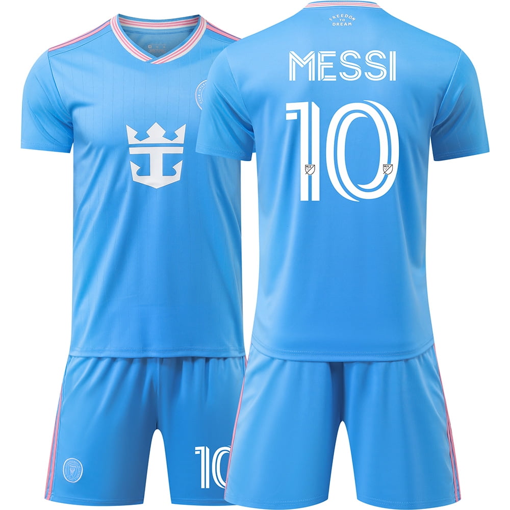 25/26 Miami football No. 10 Me_ssi Blue Jersey Set - Walmart.com