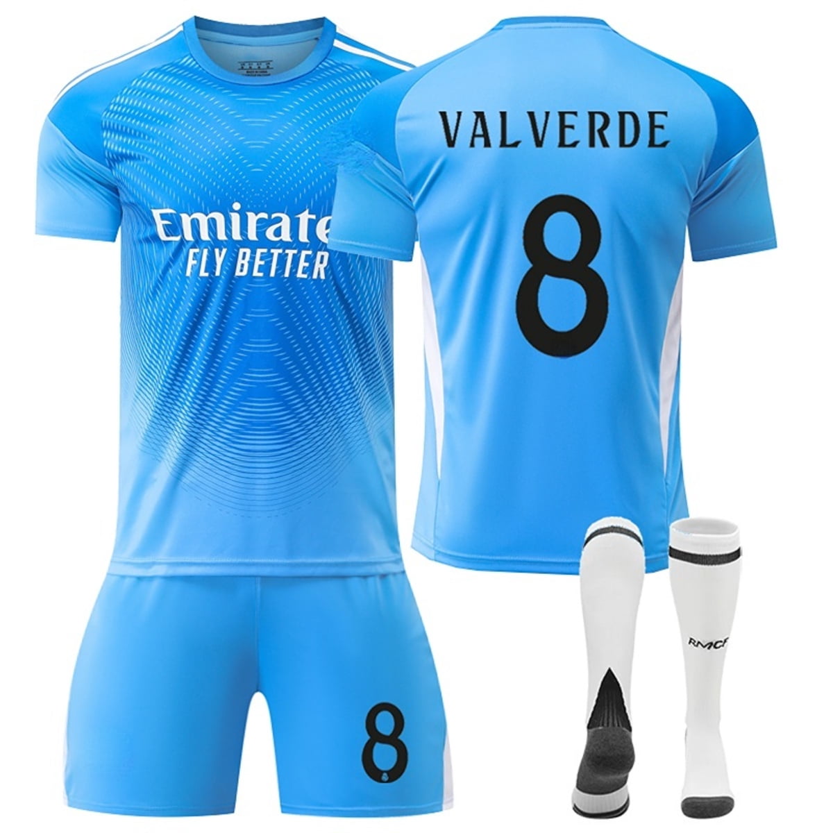 25/26 Popular The Whites Sky Blue Soccer Shirt #8 Replica Fans Training ...