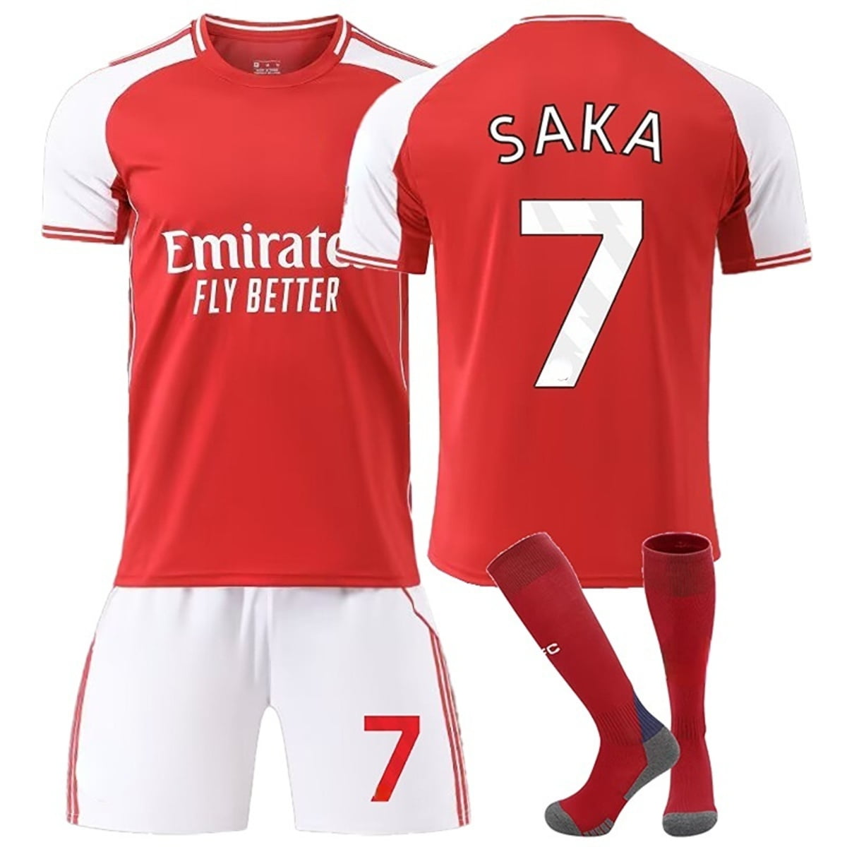 25/26 The Gunners Home Red Soccer Activewear #7 Saka Football Fans ...
