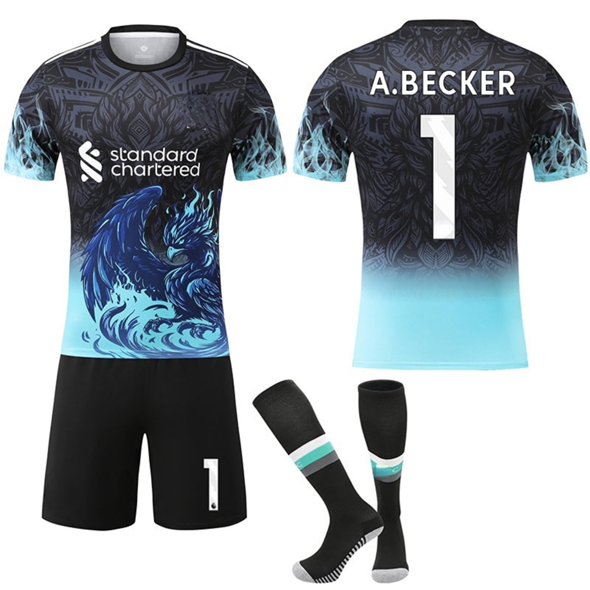 25/26 The Reds Blue Phoenix Pattern Soccer Shirt #1 A.Becker Fans ...