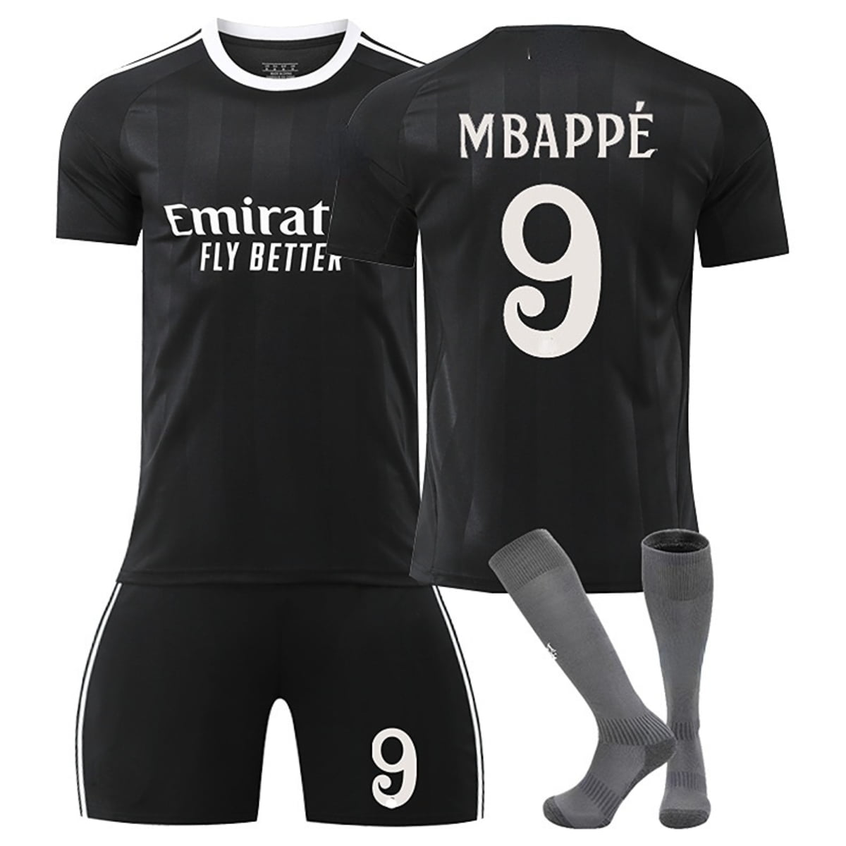 25/26 The Whites Black Soccer Shirt #9 Kylian Fans Training Soccer ...
