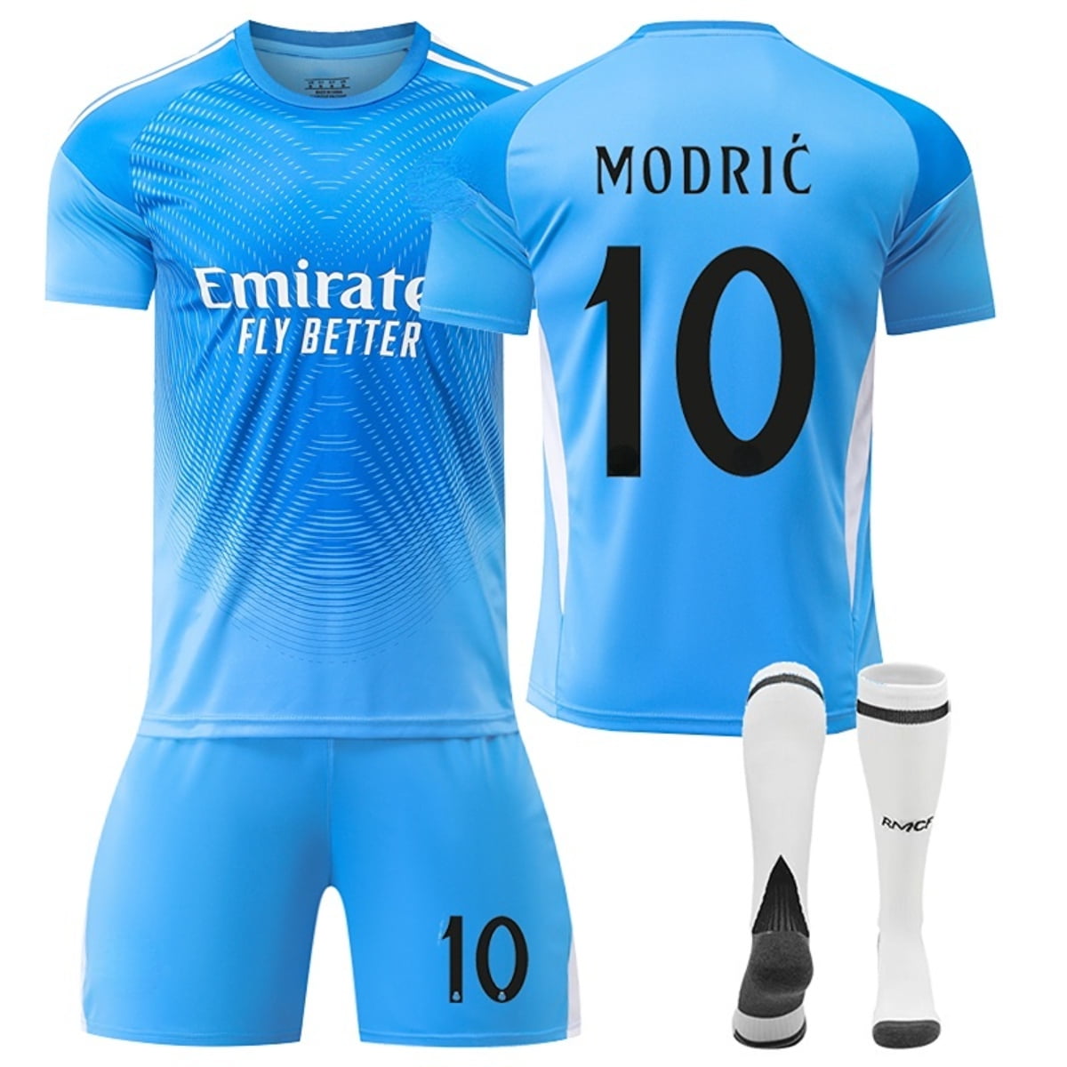 25/26 The Whites Sky Blue Soccer Shirt #10 Modric Fans Training Soccer ...