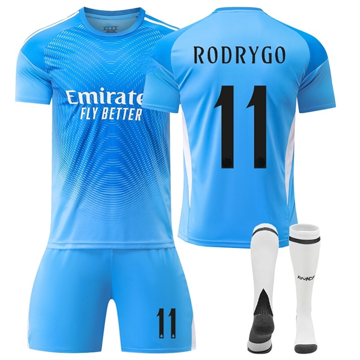 25/26 The Whites Sky Blue Soccer Shirt #11 RodrygoFans Training Soccer ...