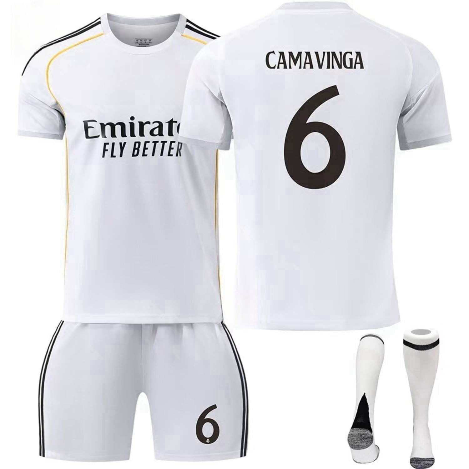 25/26 White Home Activewear Soccer No.6 Camavinga Fans Training ...