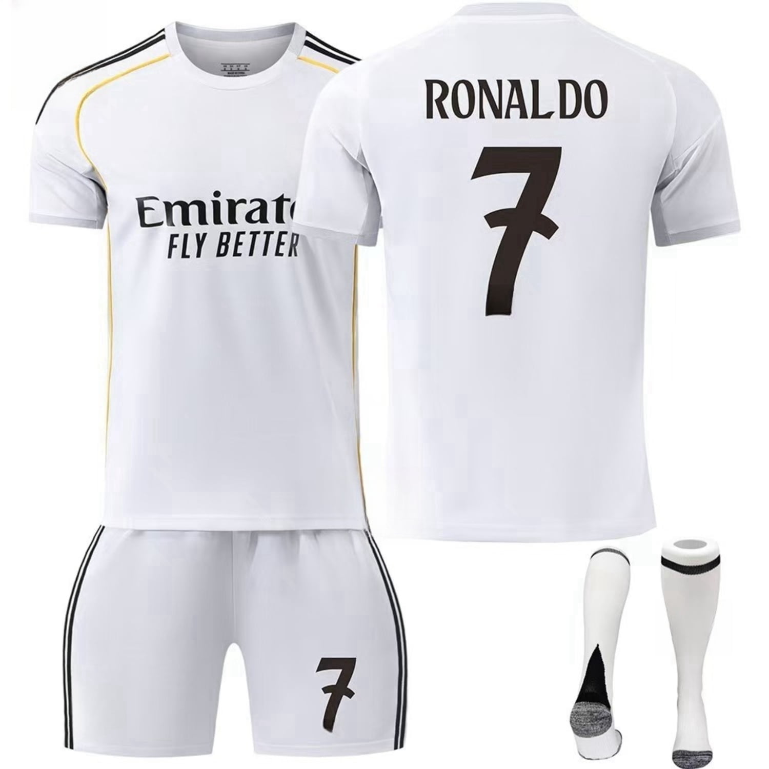 25/26 White Home Activewear Soccer No.7 Ronaldo Fans Training Football ...