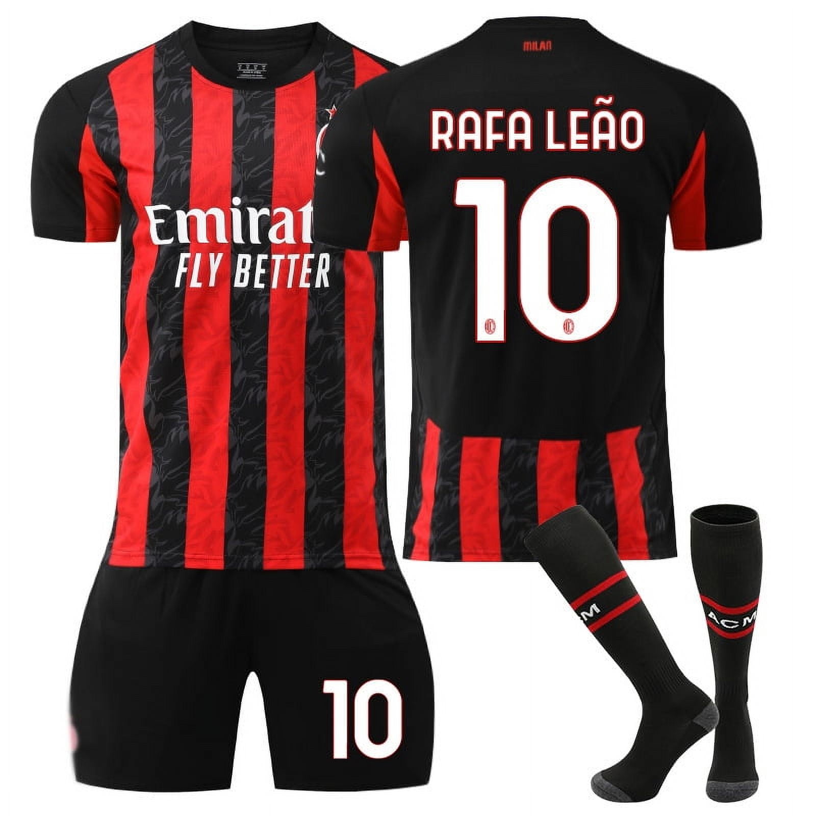25/26AC Home Football Jersey No.10 Rafa Leao Soccer Training Suits Adult and Kids Soccer Suits ...