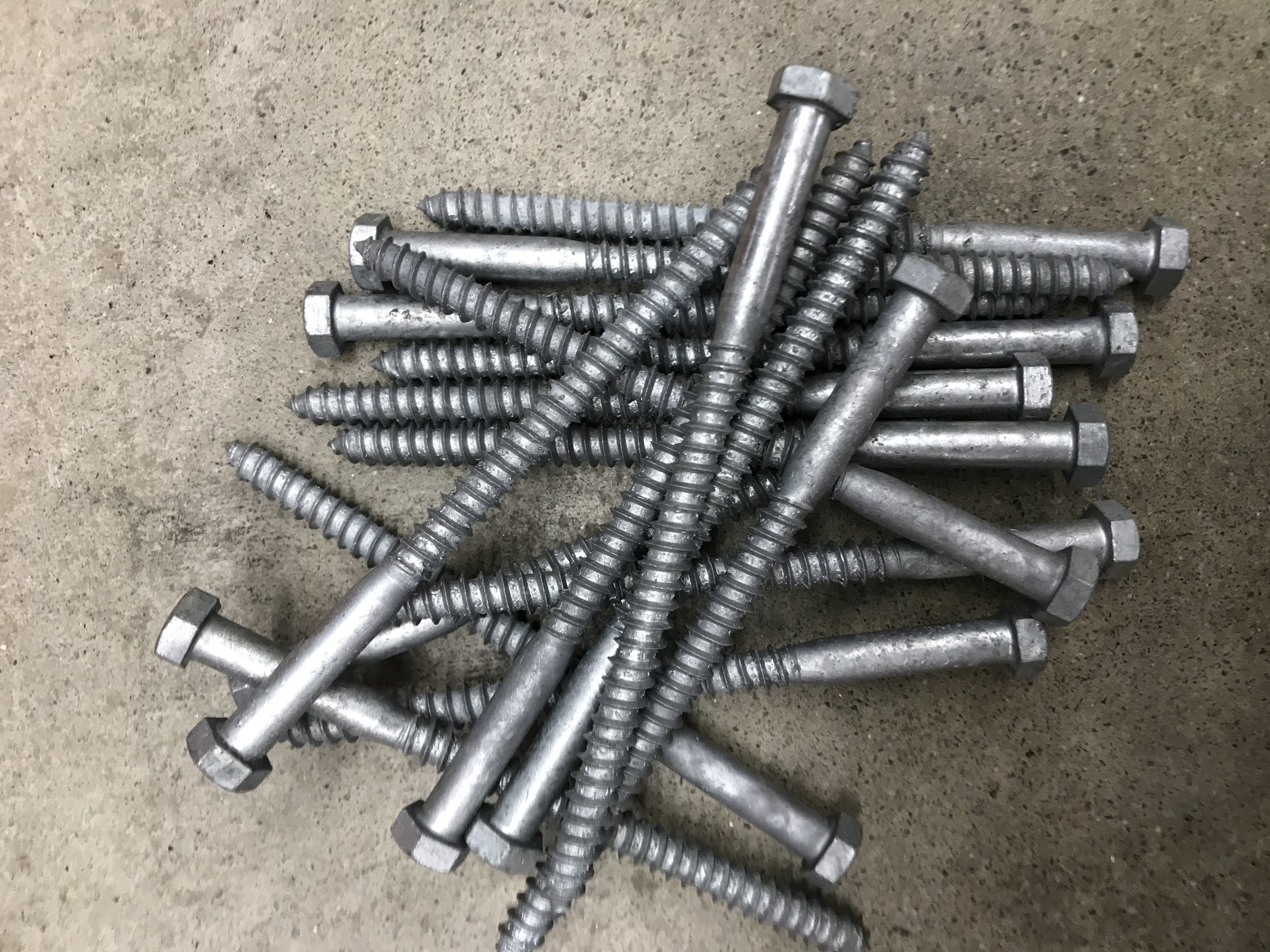 25 3/8 x 2" Hot Dipped Galvanized Lag Bolts / Screws With Washers ...