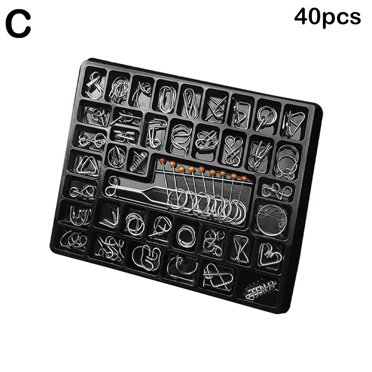 Vintage Alloy Cast Puzzle Box Metal Lock Toys IQ Mind Brain Teaser Game ...