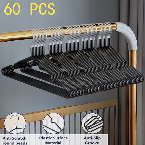 25/30/50/60 Pack Anti-slip Heavy Duty Clothes Hangers, Space Saving ...