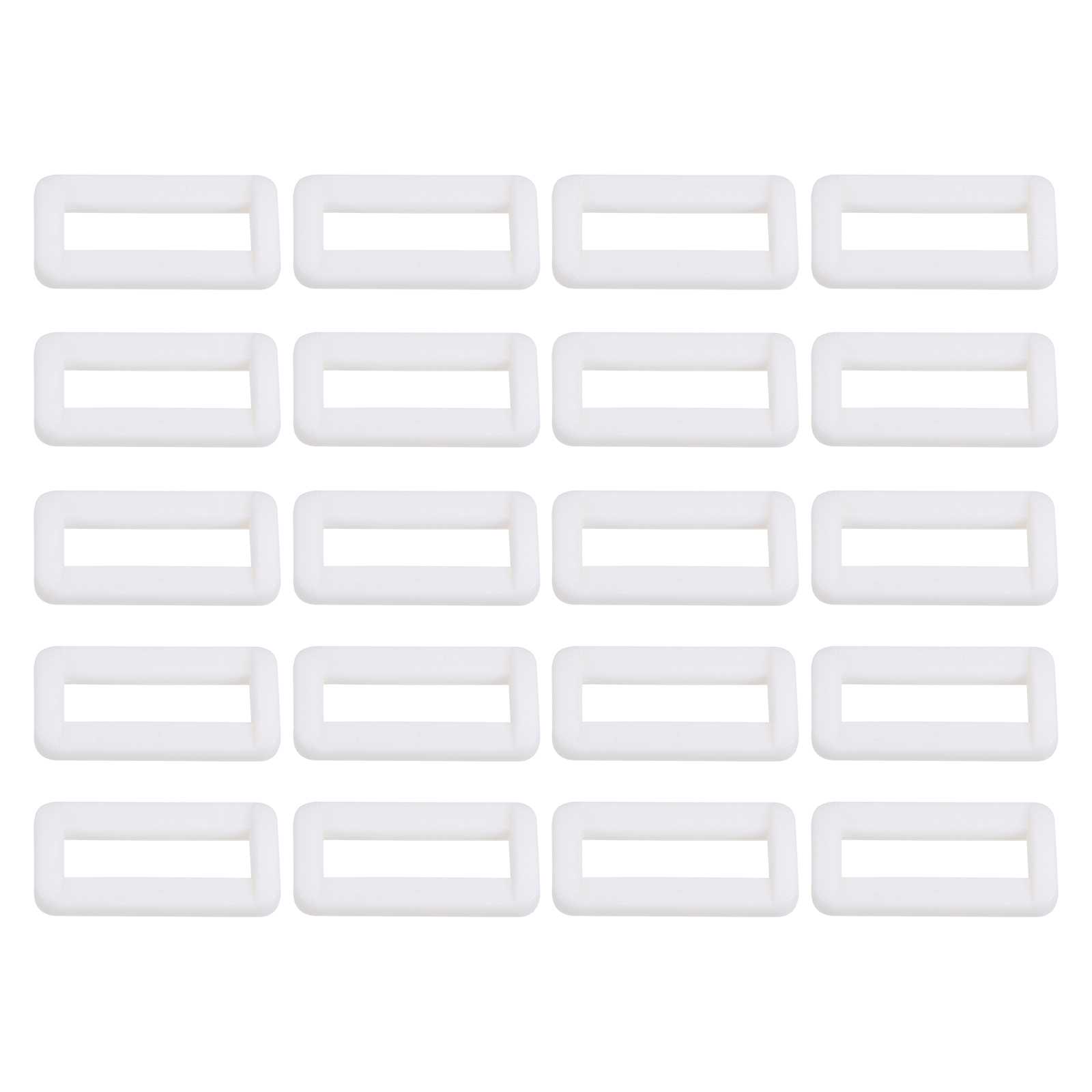 25/32 Inch Rectangle Buckle Plastic Webbing Strap Fastener, White, 50 ...
