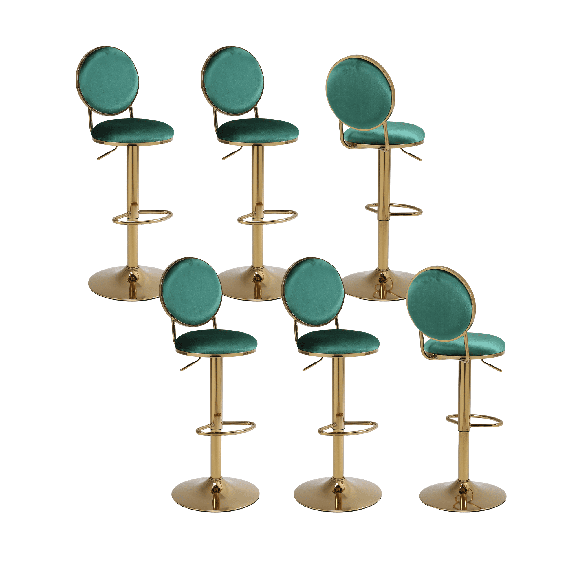 25-33 Inch Velvet Counter Height Dining Chairs, Adjustable Swivel ...